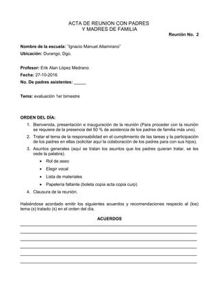 Acta De Reunion PDF