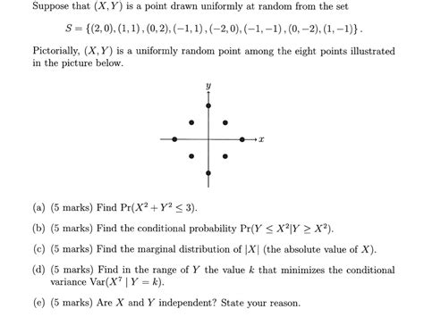Solvedsuppose That Xy Is A Point Drawn Uniformly At Random From The