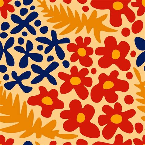 Premium Vector Retro Fluid Flower Colorful Seamless Pattern
