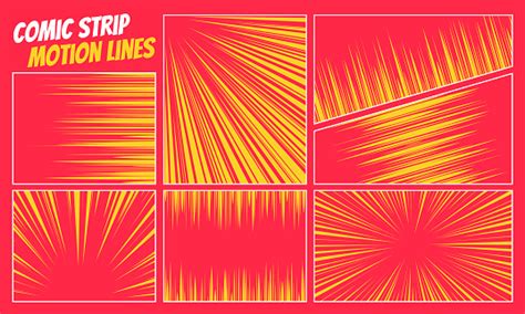 고 에너지 모션 효과가 설정된 스피드 라인 밝은 방사형 줄무늬와 빛나는 트레일은 미래 지향적인 가속 효과를 만듭니다 만화책 애니메이션 및 슈퍼히어로 디자인에 이상적입니다