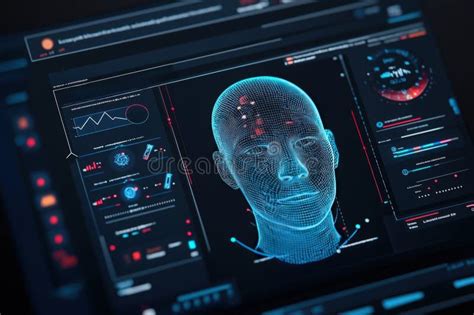 Futuristic Digital Interface Showcasing A Holographic Human Face With