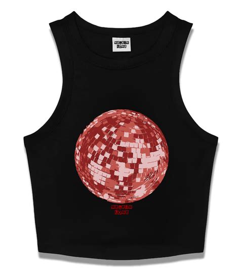 Disco Ball Tank Crop Top Status Lost