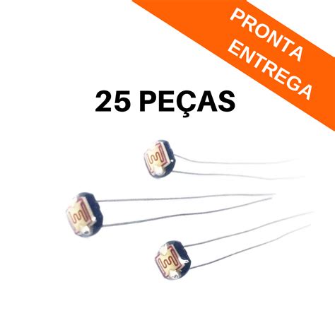 Kit 25 Peças Sensor De Luminosidade Ldr 5mm Preto Sensor Achei