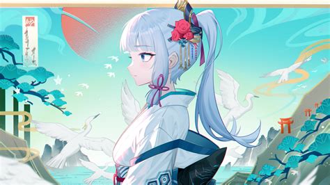 1920x1080 Resolution Kamisato Ayaka Hd Genshin Impact Art 2023 1080p Laptop Full Hd Wallpaper
