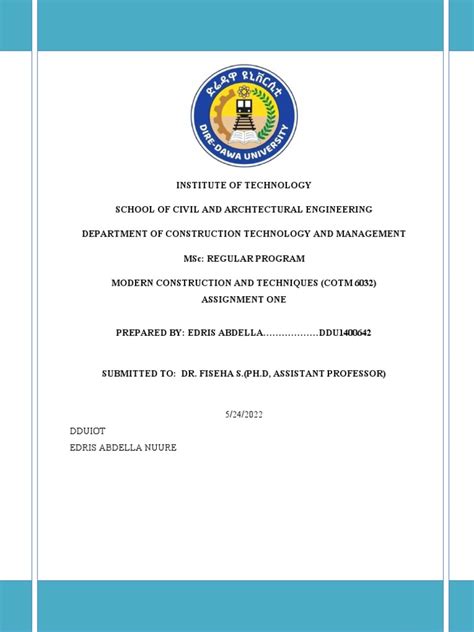 Modern Construction And Techniques Assignment 1 Pdf Technology