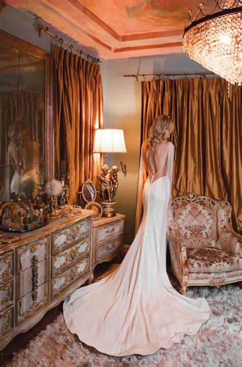 Sleeveless V Neckline Crepe Sheath Wedding Dress Kleinfeld Bridal