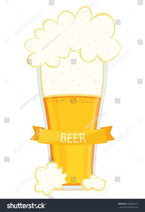 Glass Beer Foam Vector Illustrations Stock Vector Royalty Free