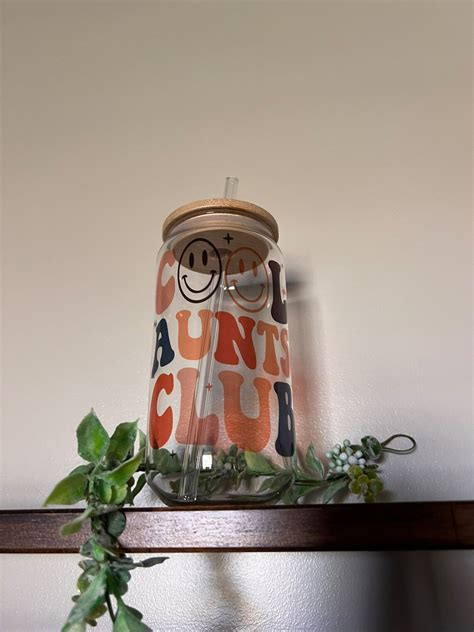 Cool Aunt Glass Cup Aunt Life Cup Cool Aunt Cool Aunts Etsy