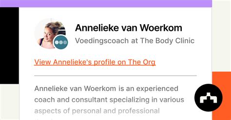 Annelieke Van Woerkom Voedingscoach At The Body Clinic The Org