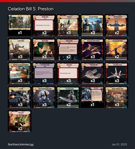 Celadon Bill S Preston Star Wars Unlimited Swu Tcg