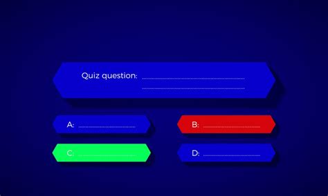 Quiz Questions Template Game Test Choices Menu Vector Image