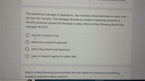 Solved The Marketing Manager Of Appeal Inc Has Noticed A