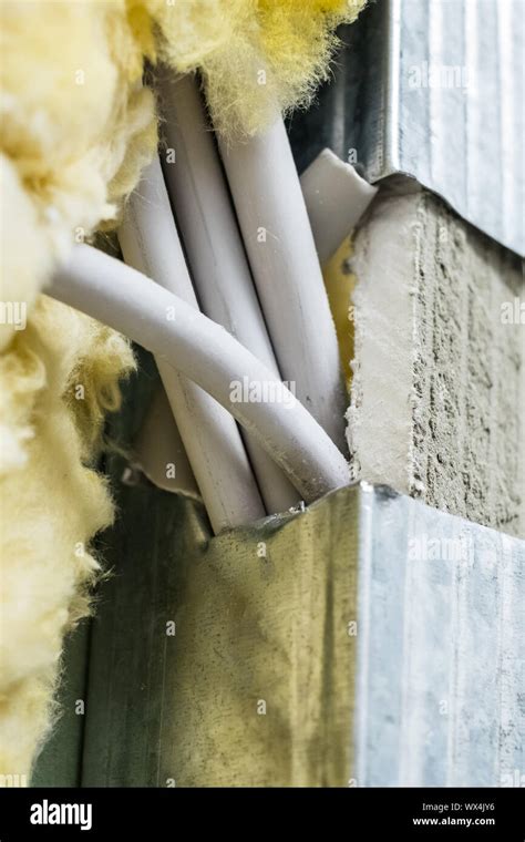 Incorrect Laying Of Cables In The Stud Frame Stock Photo Alamy