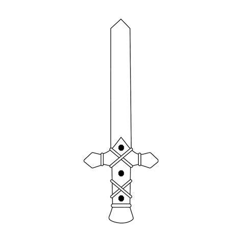 Coloriage épée Vecteur Premium