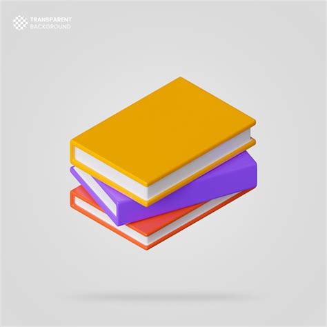 Изолированная 3d визуализация значка книги образования Бесплатно Psd Файл