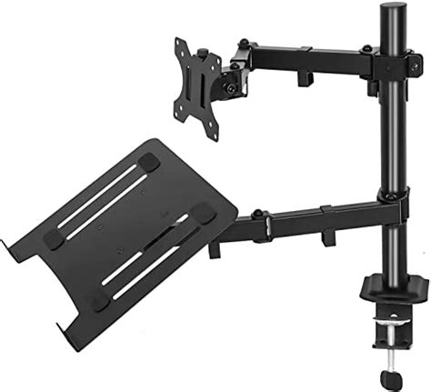 Upgravity Monitor And Laptop Mount Single Monitor Arm With Laptop Tray For 13 To 27 Lcd
