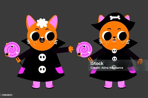 Ilustración De Lindo Personaje De Dibujos Animados De Halloween