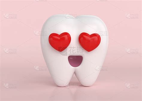 带笑脸的3d牙齿