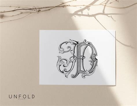 Vintage Interlocking Monograms Wedding Monogram Digital Download