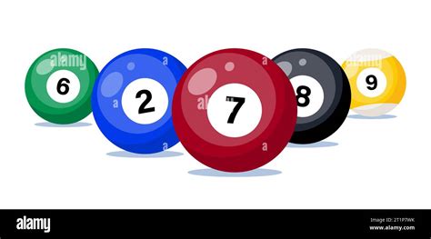 Billiard Balls Close Up Isolated On White Background Snooker Or Pool