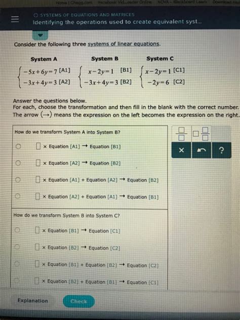Solved O Systems Of Equations And Matrices Identifying The