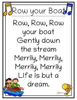 Row Your Boat Literacy Pack Nursery Rhyme Art Activities Row Row Row