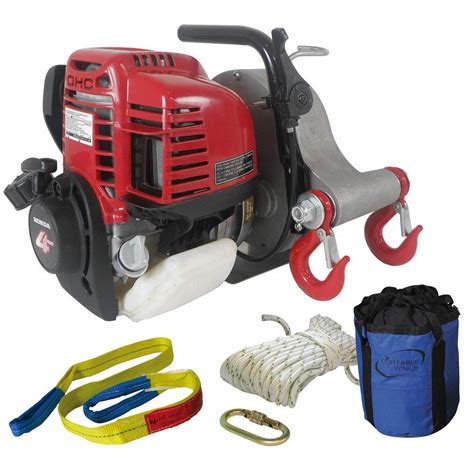 Portable Winch Gas Powered Capstan Winch 1550 Lb Pulling Capacity 134 Honda Gx
