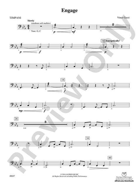 Engage Timpani Timpani Part Digital Sheet Music Download