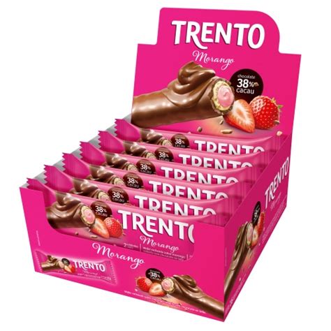 Chocolate TRENTO MORANGO 512G 16 X 32G PECCIN Shopee Brasil