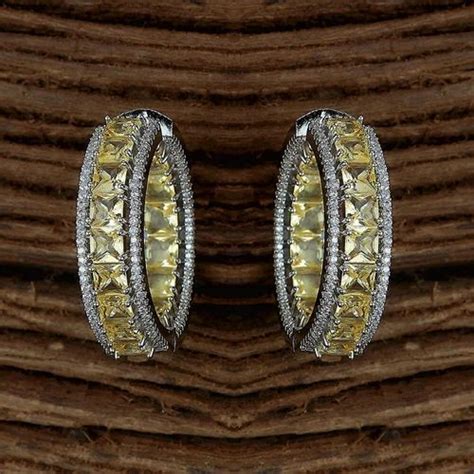 Cubic Zirconia Classic Bali With Rhodium Plating 430557 At Rs 595pair