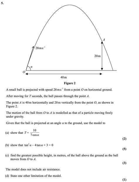 Exam Questions Projectiles Examsolutions