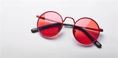 Eyeglasses With Circular Shaped Frame Made Of Vibrant Plastic Stock