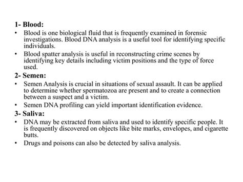 Biological Fluid Forensics In Forensic Serology And Dna Typingpptx