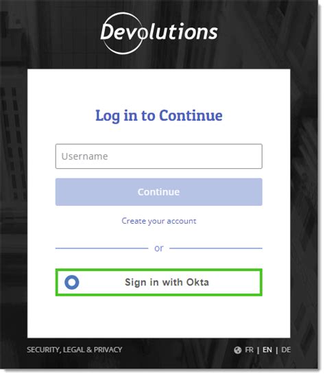 Configure Sso Authentication With Okta Devolutions Documentation