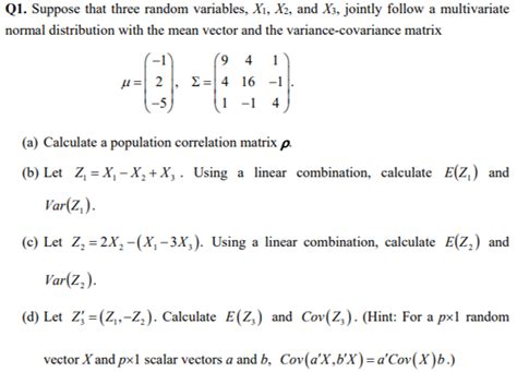 Q1 ﻿suppose That Three Random Variables X1x2 ﻿and