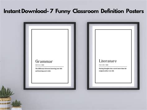 Funny Classroom Posters 7 Printables Definition Prints Classroom