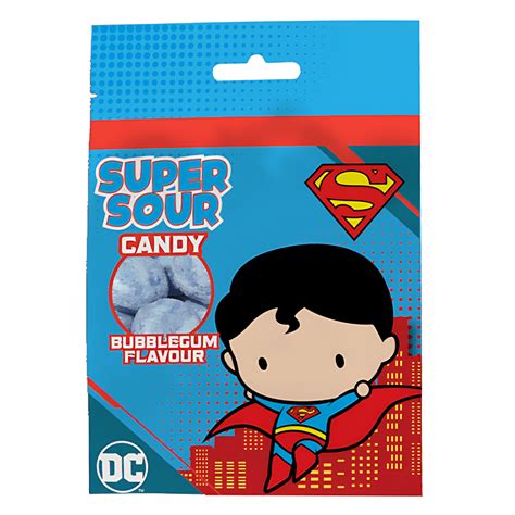 Buy Superman Super Sour Bubble Gum Flavour Candy 12x90g The Kandy King