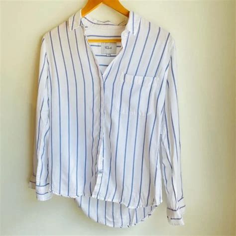 Rails Striped Classic Button Down Shirt Size Depop