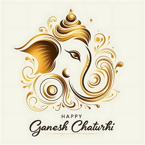Beautiful Art Ganesh Chaturthi Card Design Premium Ai Generated Image