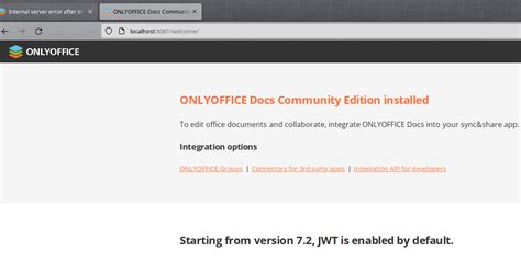 Internal Server Error After Install Connectors Onlyoffice