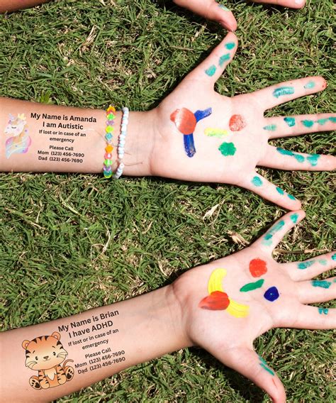 Custom Medical Alert Temporary Tattoos With Contact Etsy