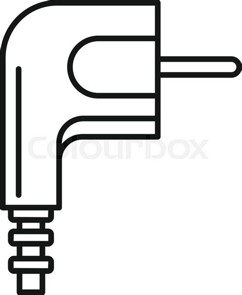 Plug Connector Icon Outline Plug Stock Vector Colourbox