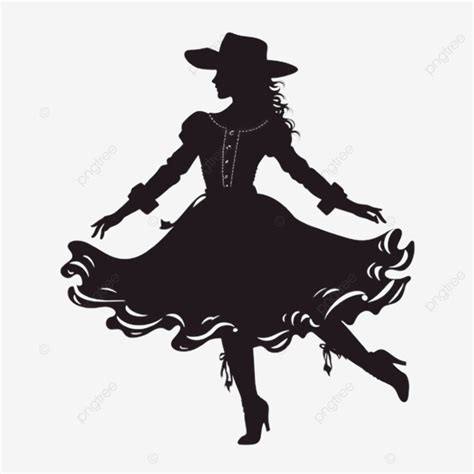 Beautiful Hand Drawn Cowgirl Irish Dancer Silhouette St Patricks Day