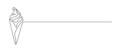 와플 콘에 아이스크림을 하나의 연속 선 그리기 메뉴와 명함 디자인을 위한 상징적인 디저트 젤라토는 단순한 선형 스타일입니다 편집 가능한 획 낙서 벡터 그림 아이스크림에 대한