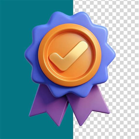 Медаль победителя с лентой на прозрачном фоне Премиум Ai