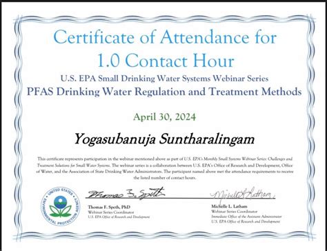 Yogasubanuja Suntharalingam On Linkedin New Certification Pfas Drinking Water Regulations And