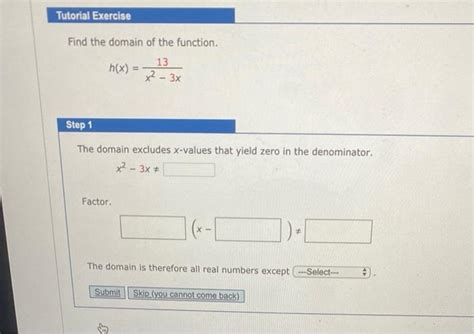 Solved Tutorial Exercise Find The Domain Of The Function