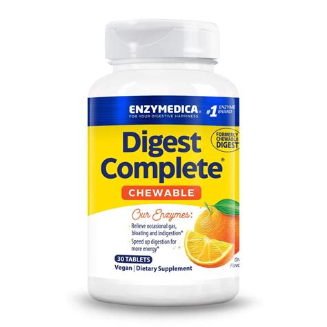 Enzymedica Digest Complete Chewable Orange 30 Tablets Vitacost