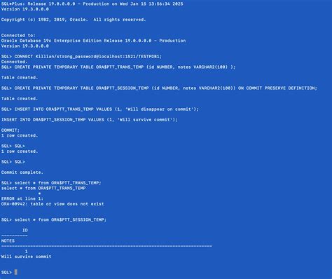 Private Temporary Tables In The Oracle Database