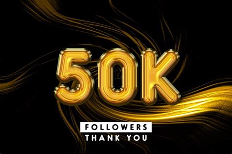 50k Followers With Numbers 3d Balloons Celebration Design